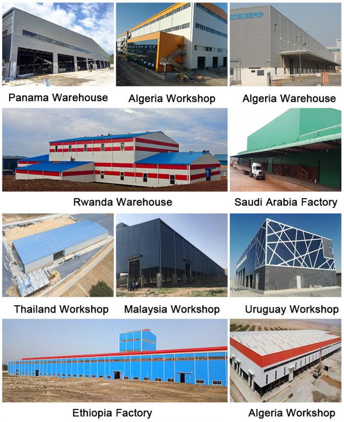 Customized Prefab Commercial Building Portal Frame With Steel H Section